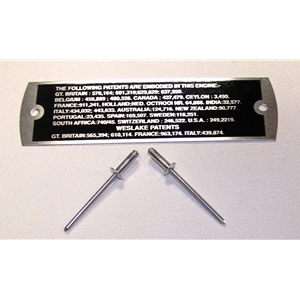 Valve Cover Patent Tag | Metropolitan Parts